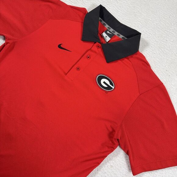 Nike | Shirts | Nike Georgia Bulldogs Polo Mens Medium Red Drifit ...